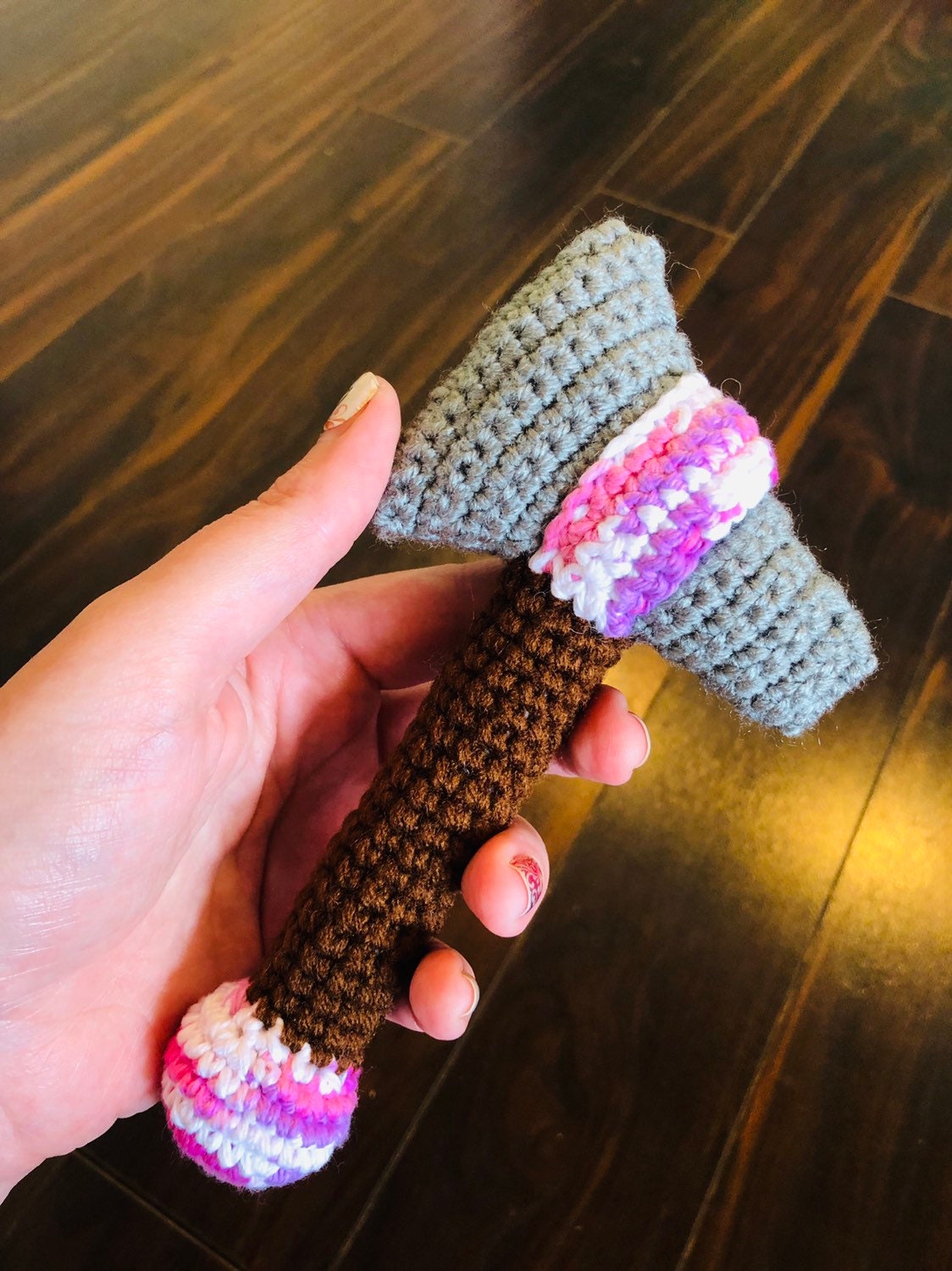 Tomahawk Rattle- Pink Axe Hatchet Baby Toy Rattle Amigurumi Crochet - Etsy