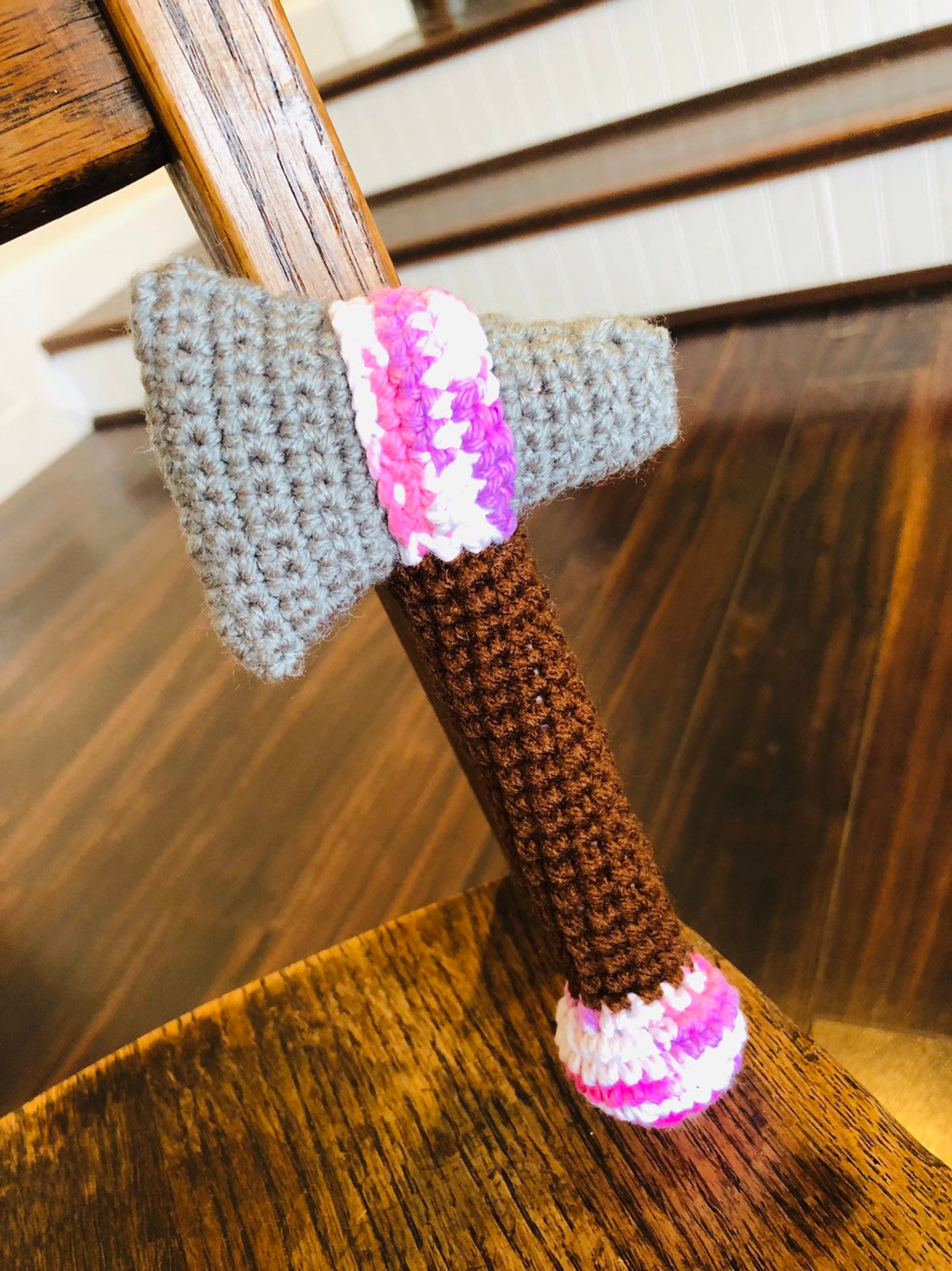 Tomahawk Rattle Pink Axe Hatchet Baby Toy Rattle Amigurumi Crochet ...