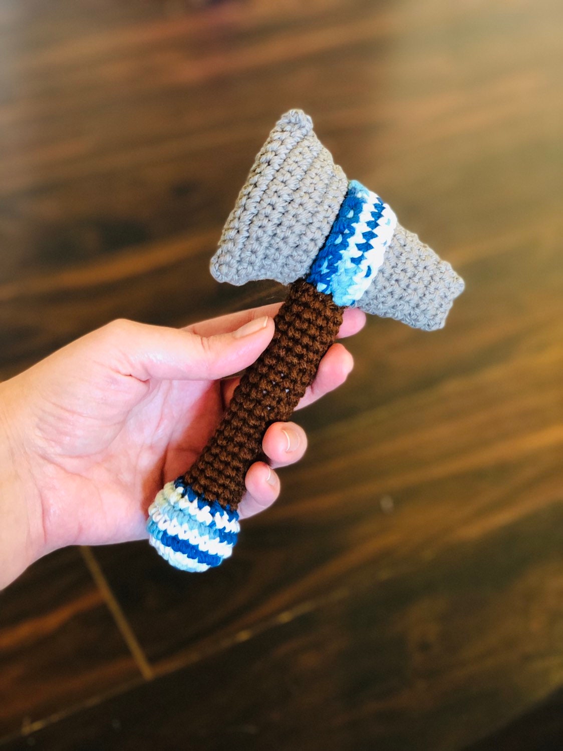 Tomahawk Rattle- Blue Axe Hatchet Baby Toy Rattle Amigurumi Crochet - Etsy