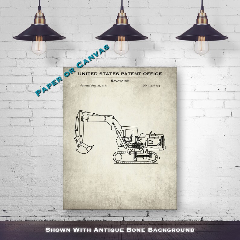 1984 Excavator Patent Art Print Vintage Excavator Poster - Etsy