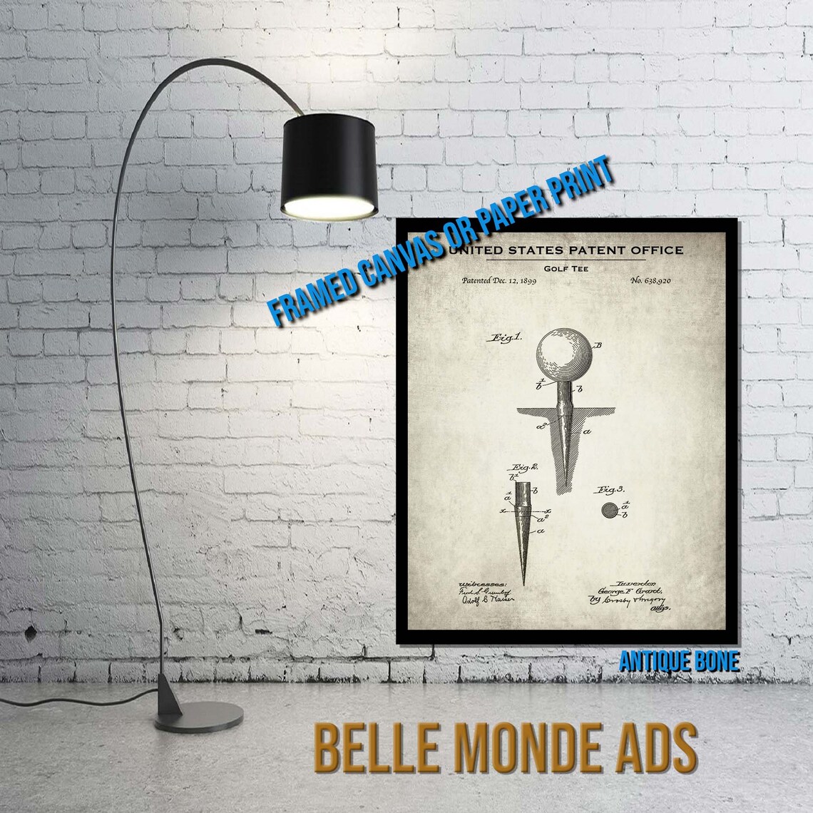 1899 Golf Tee Patent Print Vintage Golf Tee Design Blueprint | Etsy