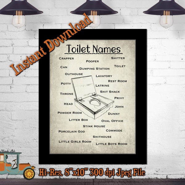 Funny Bathroom Names - Etsy