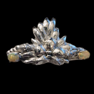 Welo Opal Sterling Silver Flower Power & Tropical Leaves Hair Barrette ...