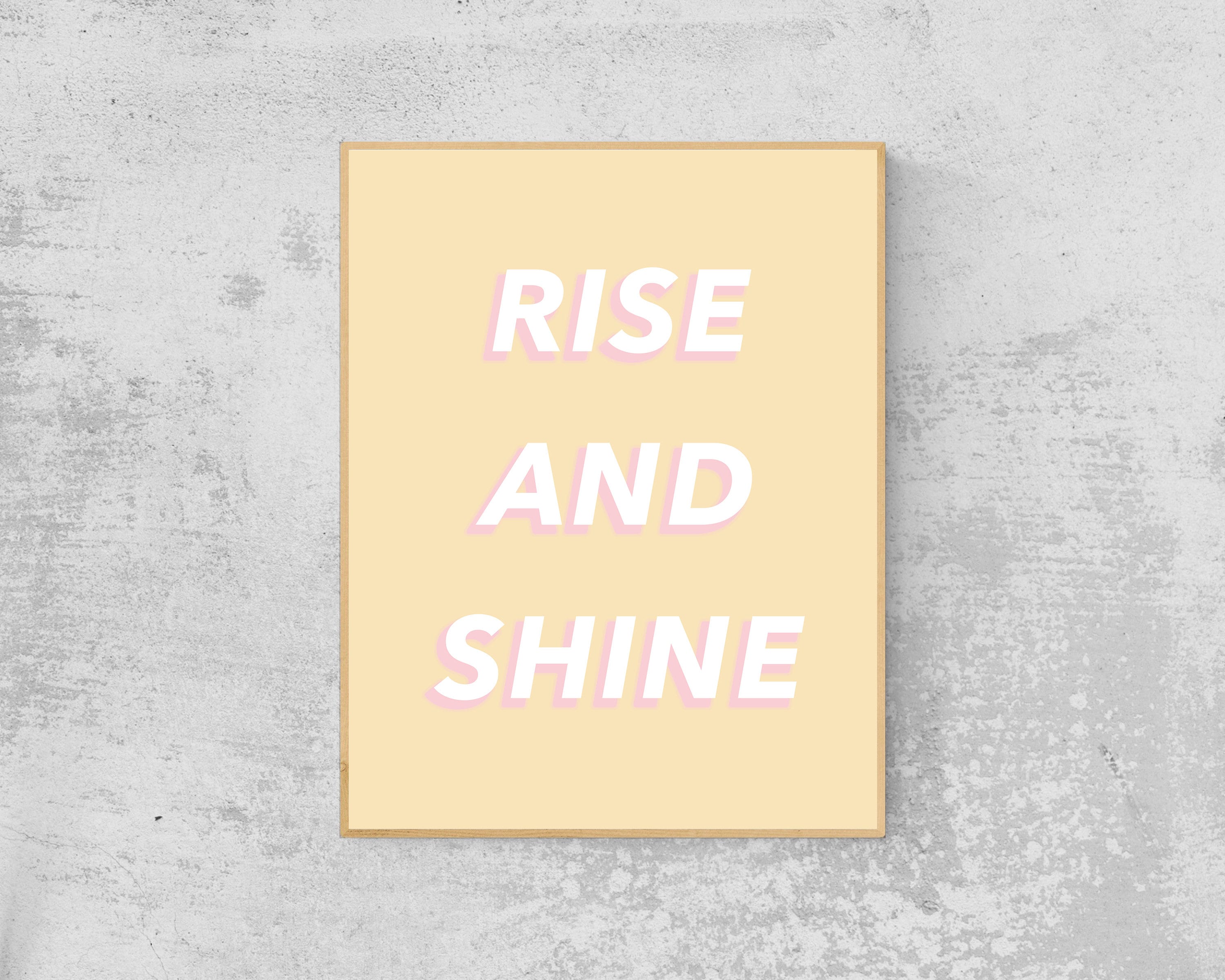 Rise and Shine Pastel Pop Wall Art | Digital Download, Printable Wall ...