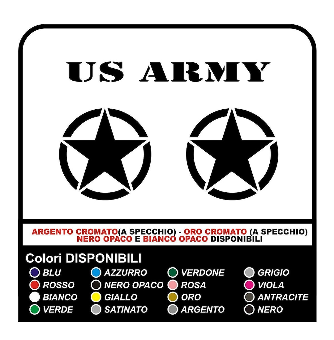2 Star US ARMY Stickers Cm 35x35 Military Star 4x4 - Etsy