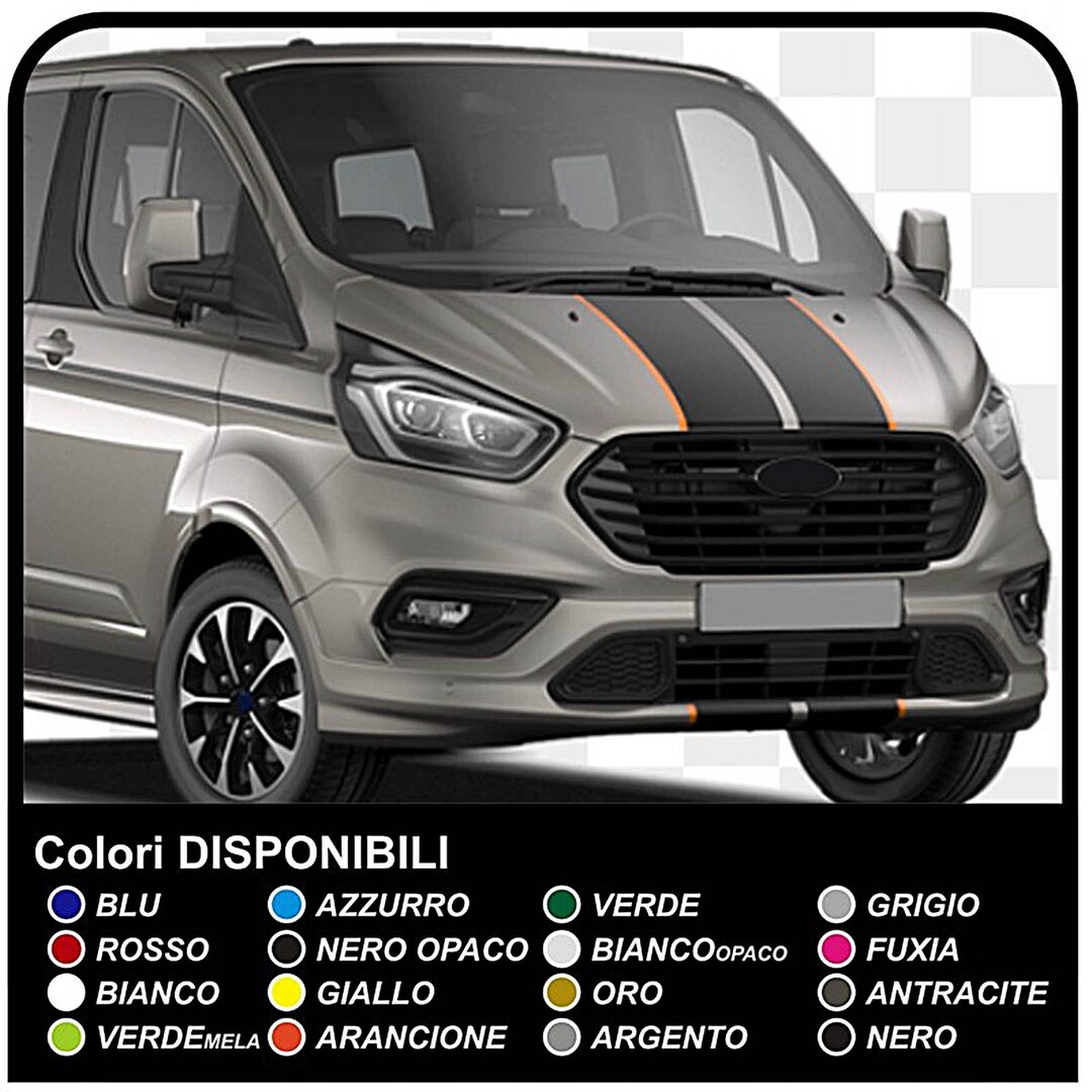 TRANSIT M-SPORT Two-tone Bonnet and Rear Trunk Stickers Van Graphics ...