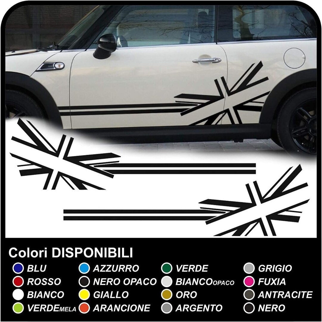 CAR Stickers Union Jack Stripes Vinyl Decals British Flag Side Stickers ...