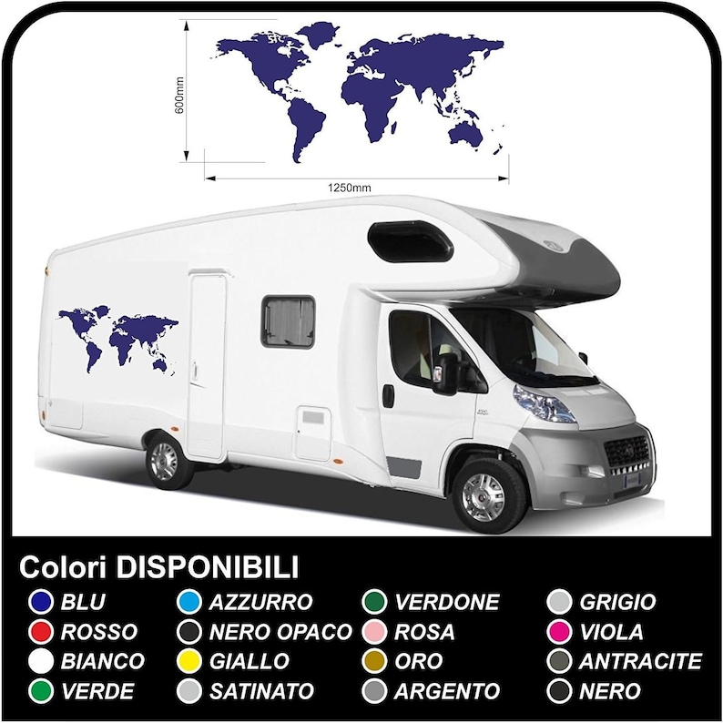 Stickers for Camper World Map Planet Vinyl Stickers Decals Set Camper ...