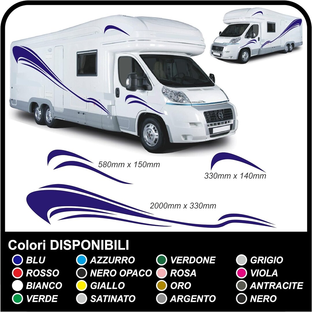 Stickers for CAMPER Vinyl Graphics Stickers Decals Set Camper Van RV ...