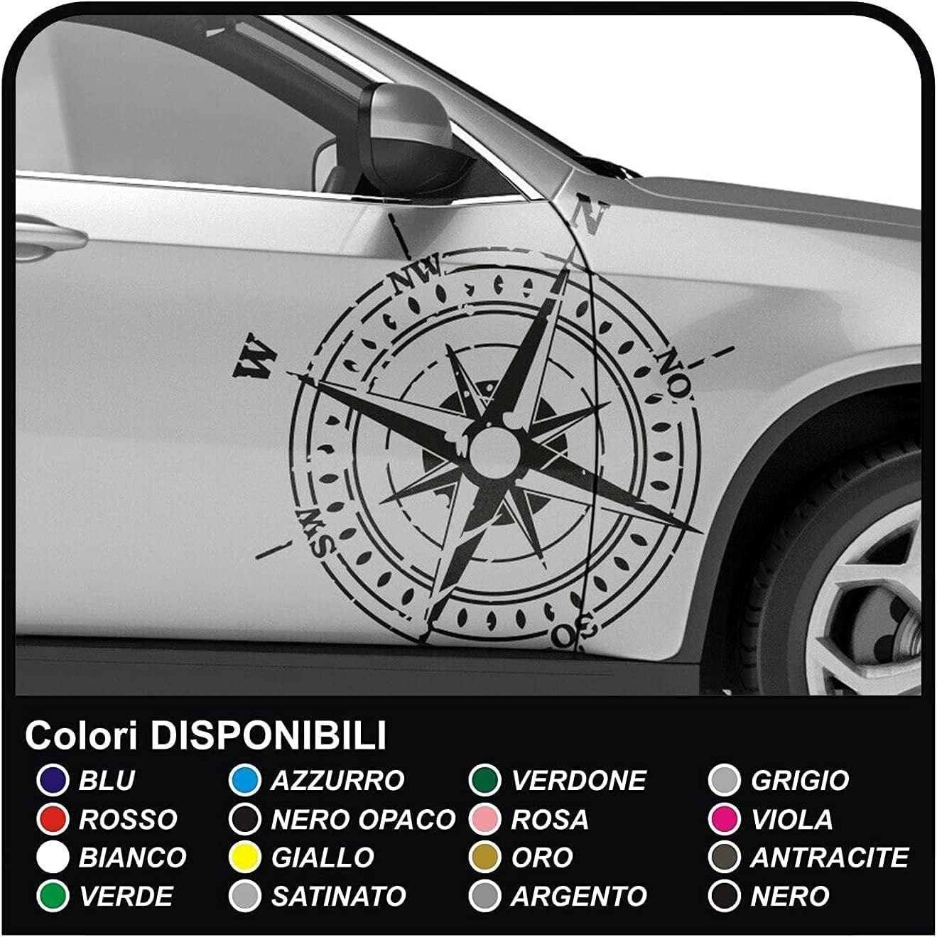 Kit of 2 Worn Effect Compass Rose Stickers for Cars Vans and - Etsy