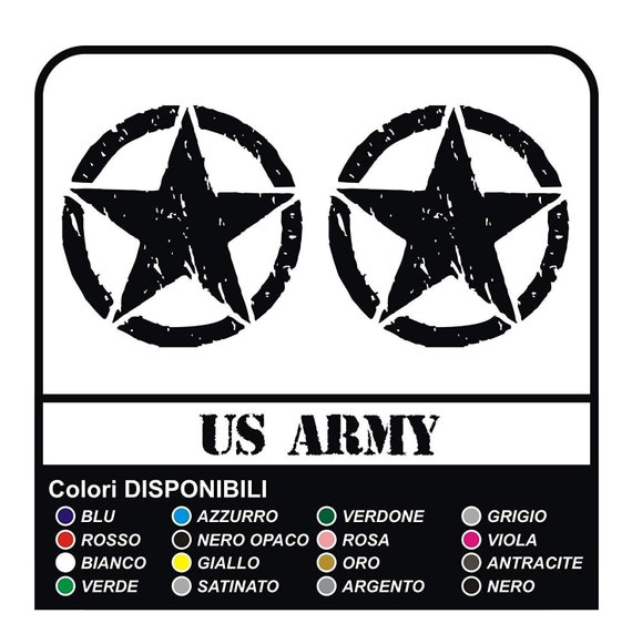 Adesivo Sticker Jeep Renegade cofano STELLA effetto consumato military ...
