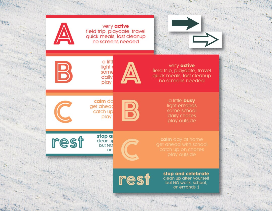 Activity Level Chart // SAHM Tool to Help Find Balance and Simplify - Etsy