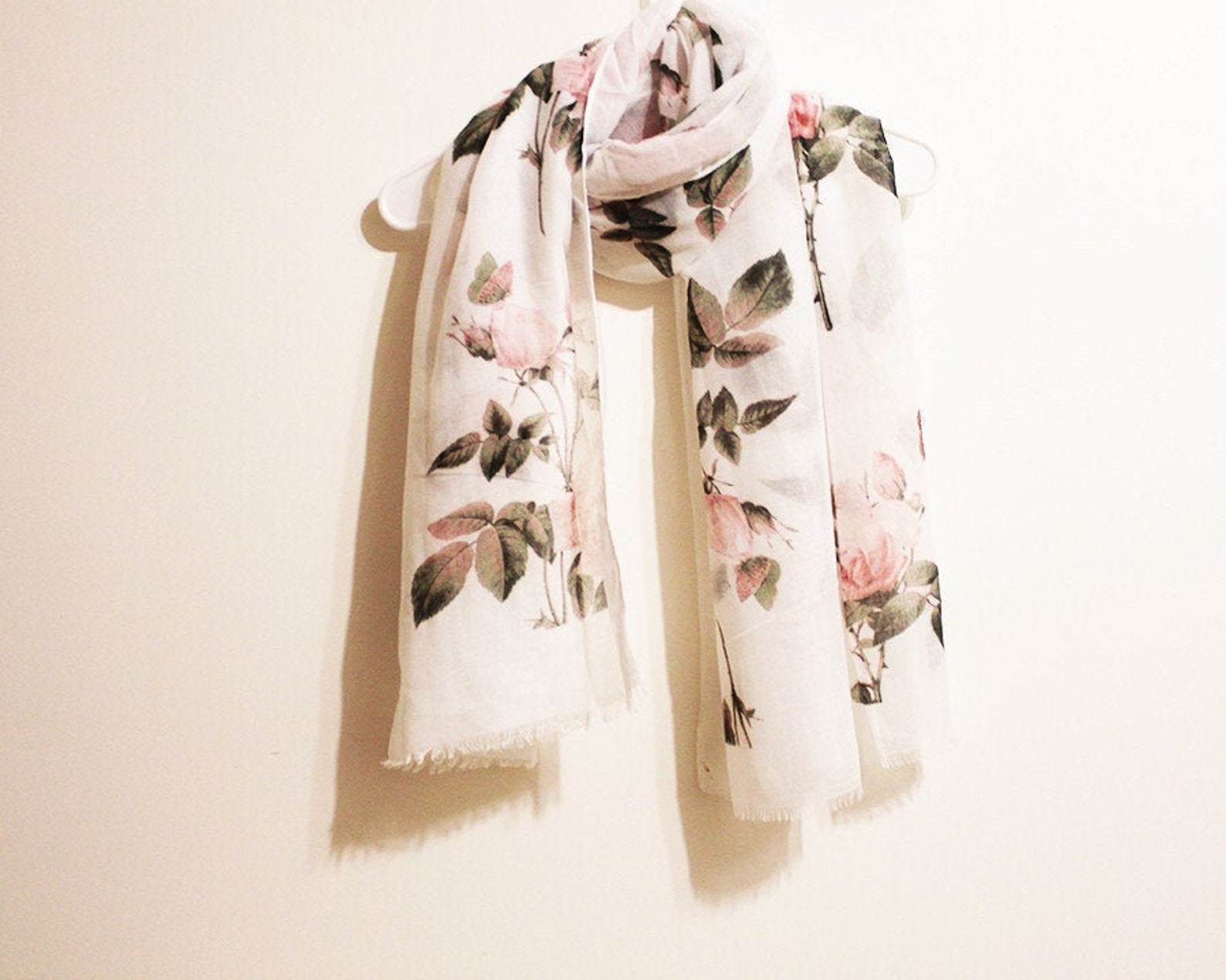 Rose Flower Print Scarf - Etsy