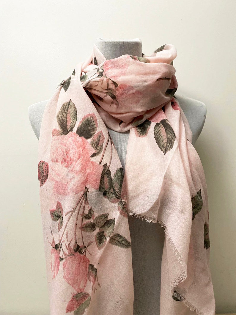 Rose Flower Print Scarf - Etsy