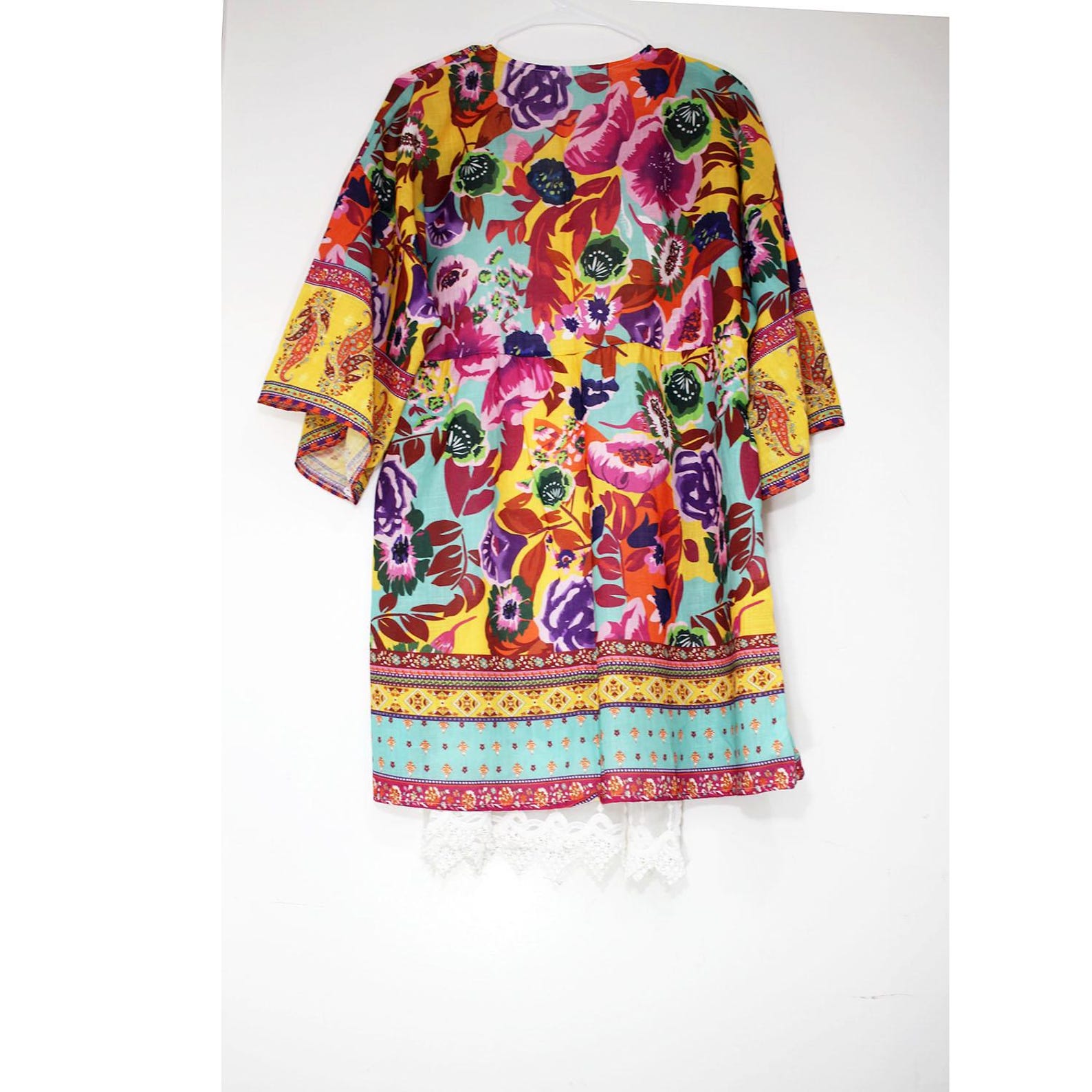 Crochet Lace Kimono Cardigan, Spring Summer Womens Kimonos, Solid Color ...