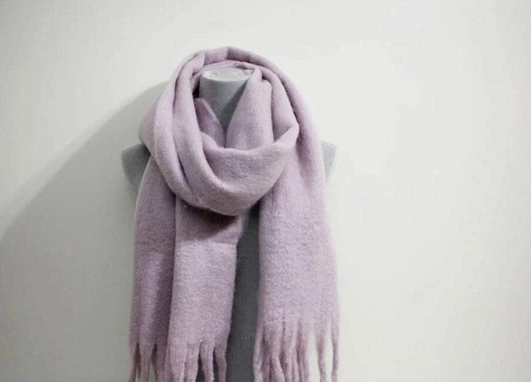 Winter Scarf - Lilac Soft Scarves - Soft Acrylic | Light Lilac ...