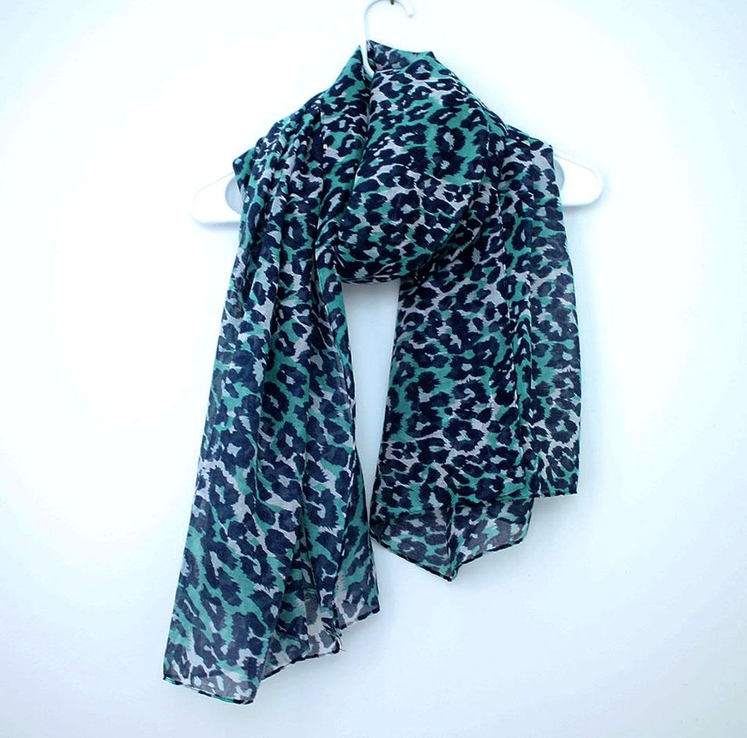 Leopard Scarves Lightweight Green Animal Print Scarf for Women Fall ...