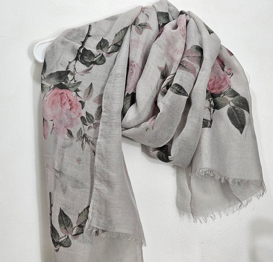 Rose Floral Print Scarf - Etsy