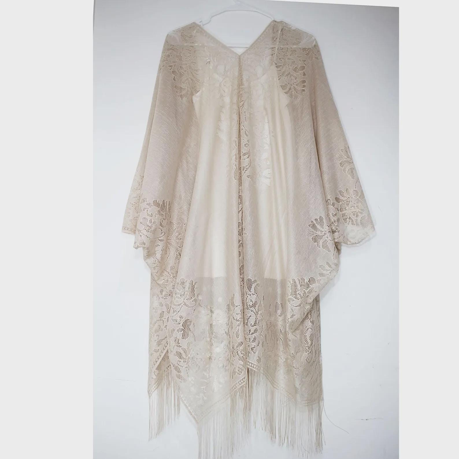 Crochet Lace Kimono Cardigan, Spring Summer Womens Kimonos, Solid Color ...