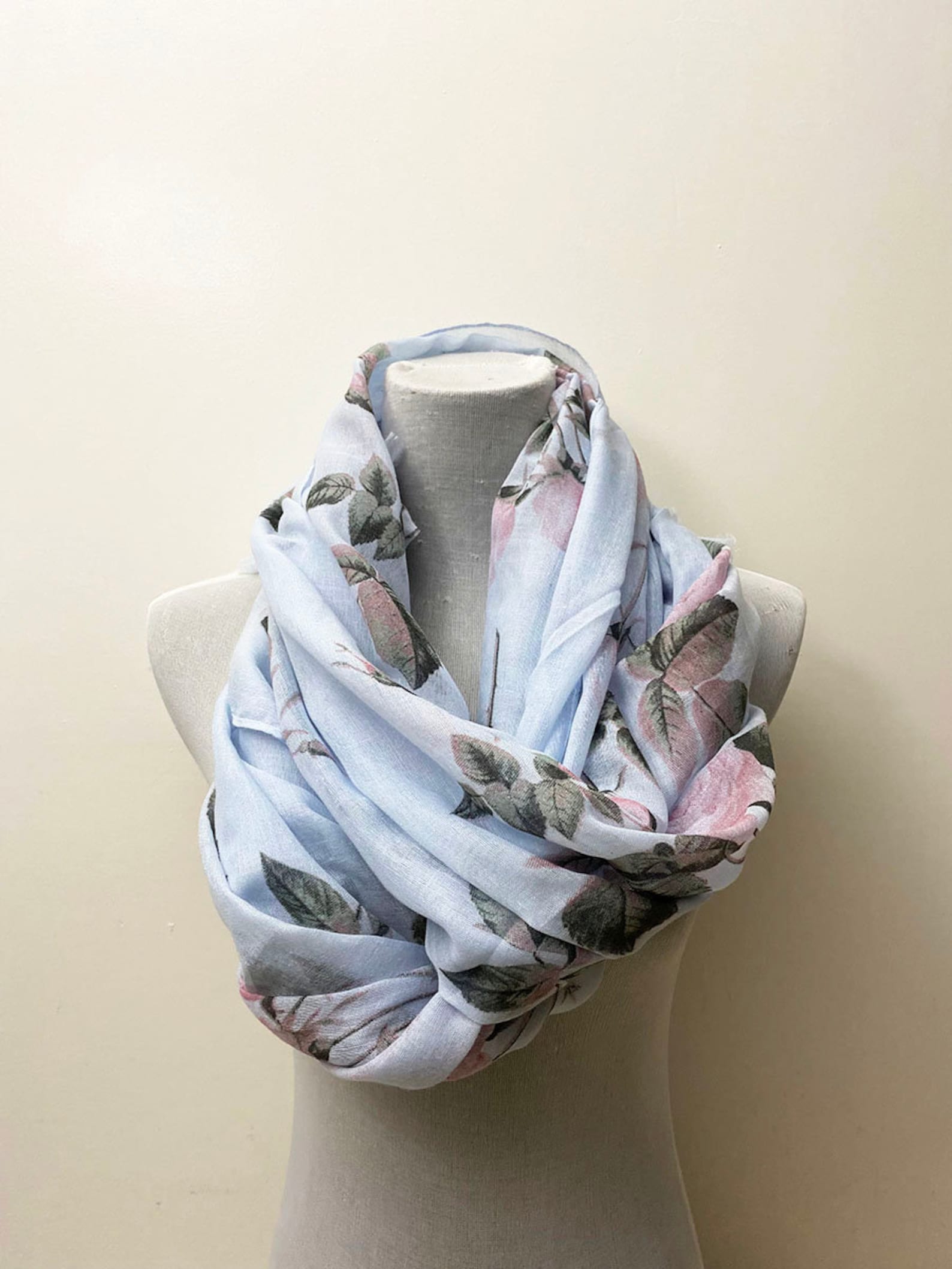 Rose Flower Print Scarf - Etsy