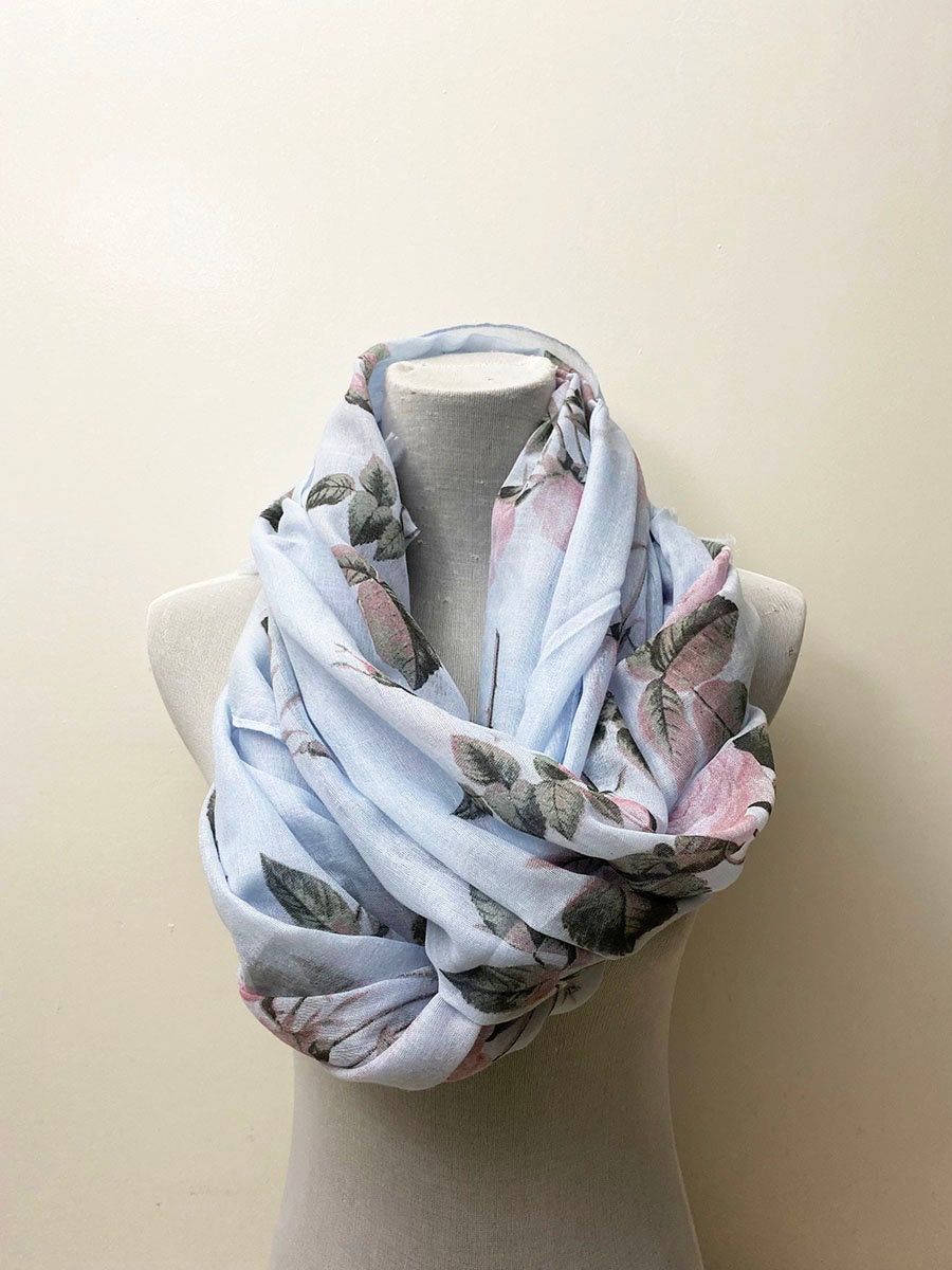Rose Flower Print Scarf - Etsy