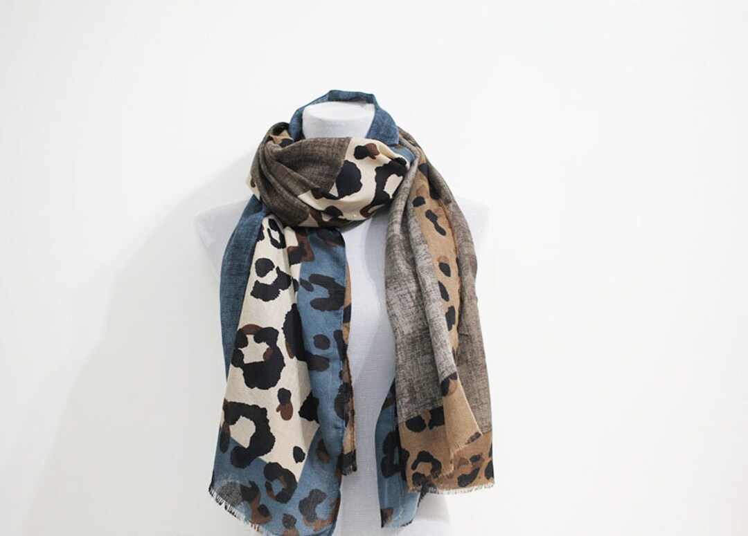 Womens Leopard Print Scarf, Animal Print Shawl, Boho Gifts for ...