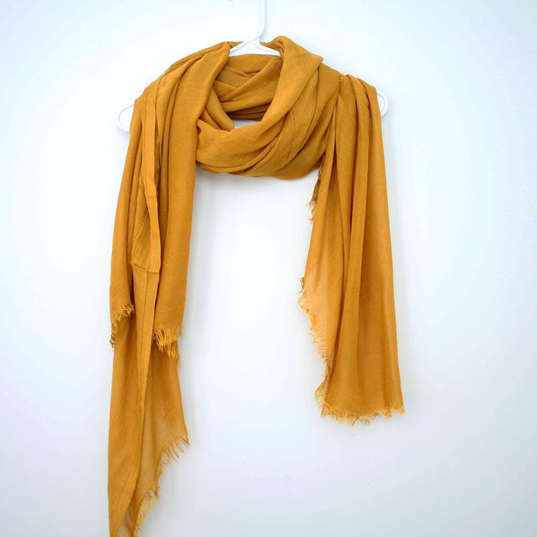 Mustard Yellow Scarves Soft Solid Color Scarf for Women Fall Autumn ...