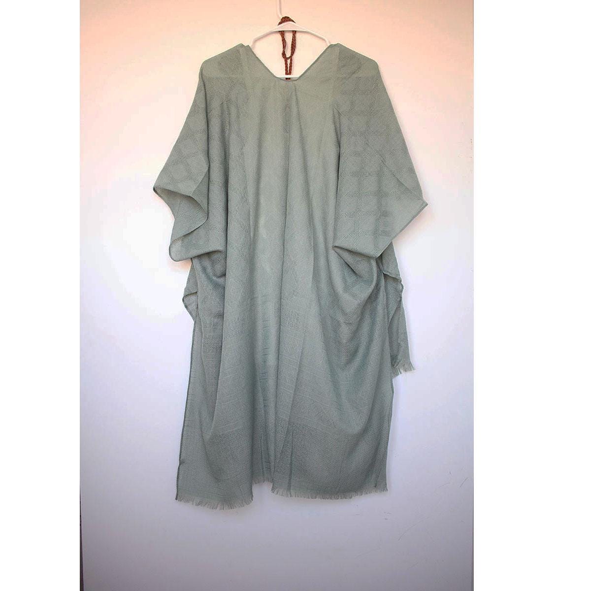 Womens Kimonos, Sage Green Solid Color Textured Kimono Duster, Kimonos ...