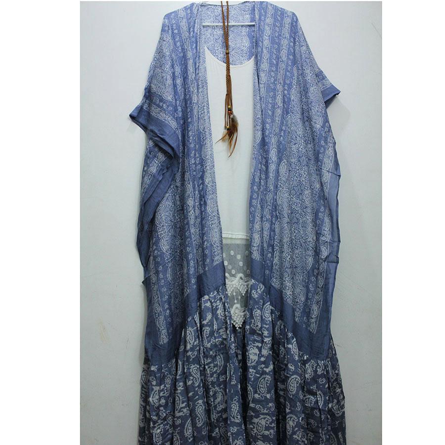 Long Ruffle Duster, Maxi Long Kimono, Paisley Womens Kimonos, Summer ...
