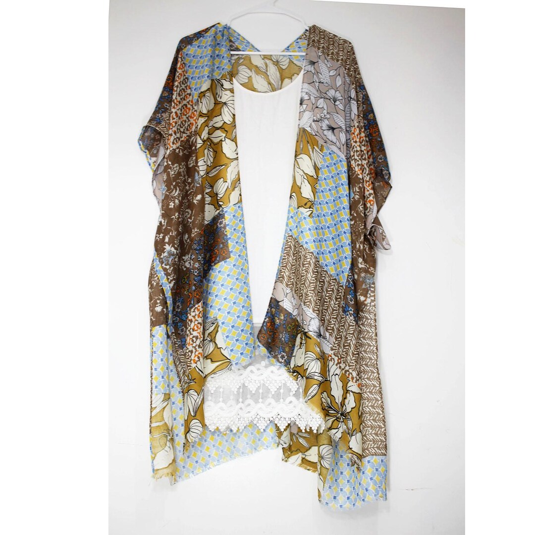Floral Boho Spring Summer Womens Kimonos, Lightweight Kimono Duster ...