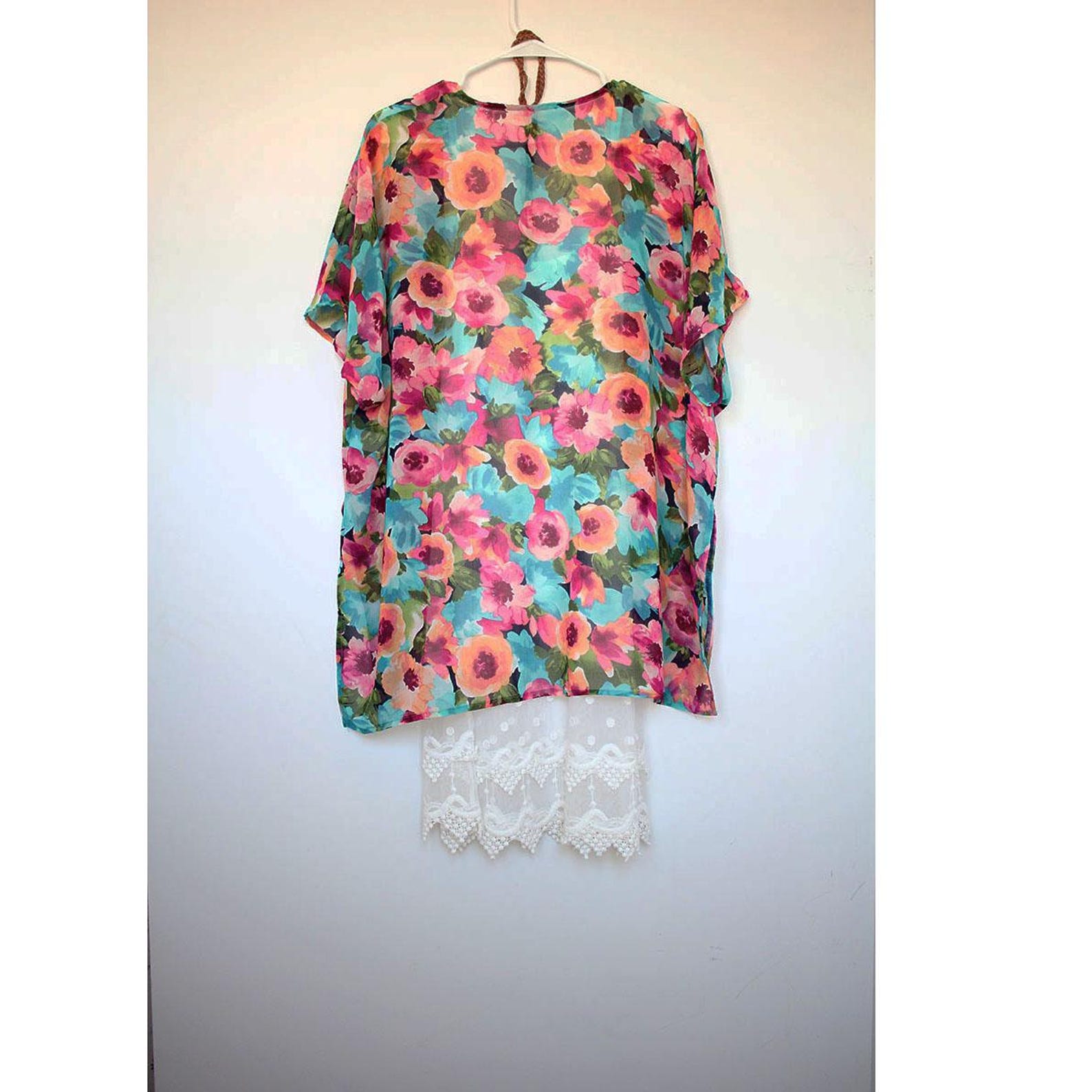 Womens Kimonos, Sage Green Solid Color Textured Kimono Duster, Kimonos ...