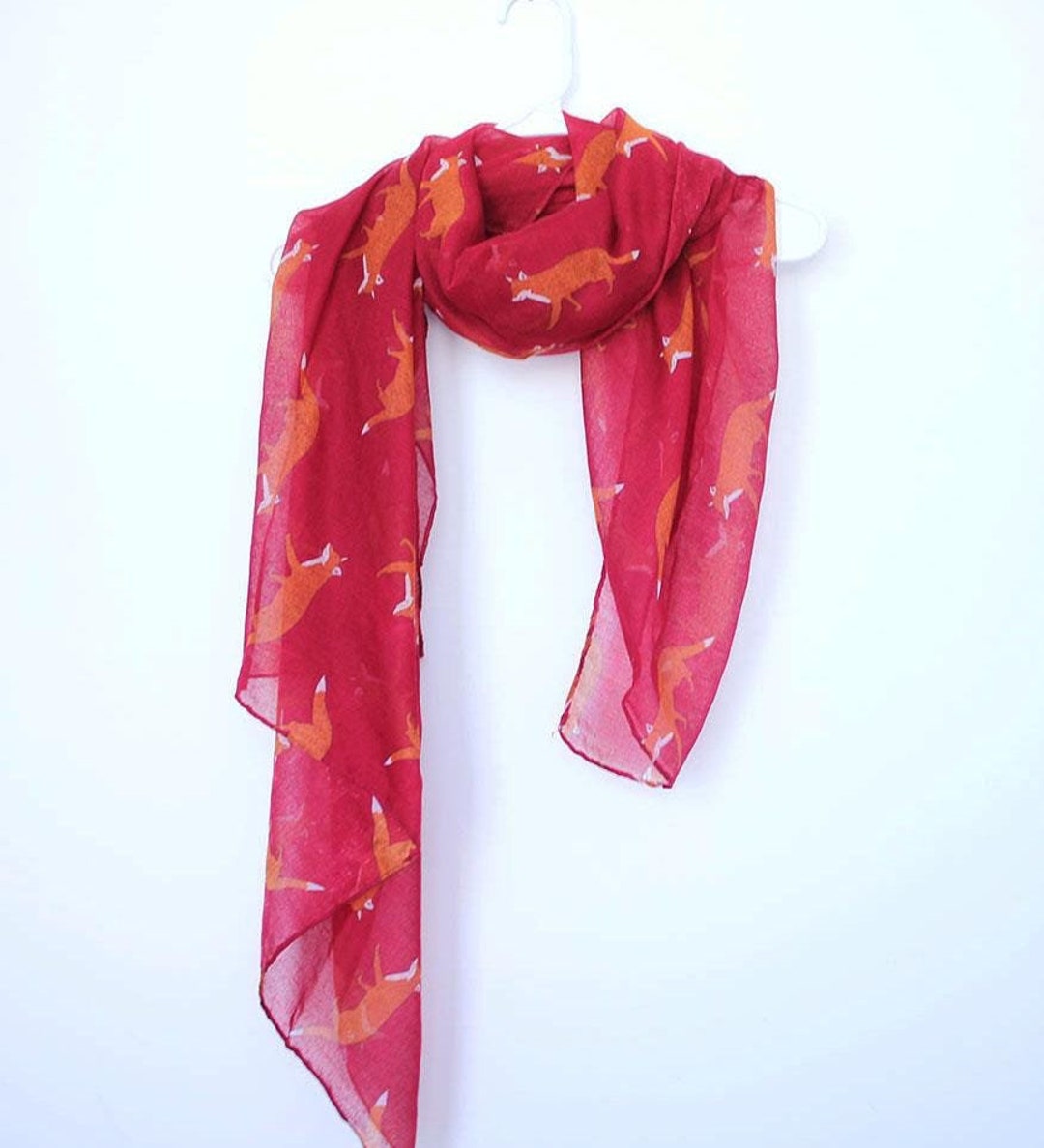 Fox Scarves Red Fire Fox Scarf for Women Fall Autumn Winter Gifts - Etsy