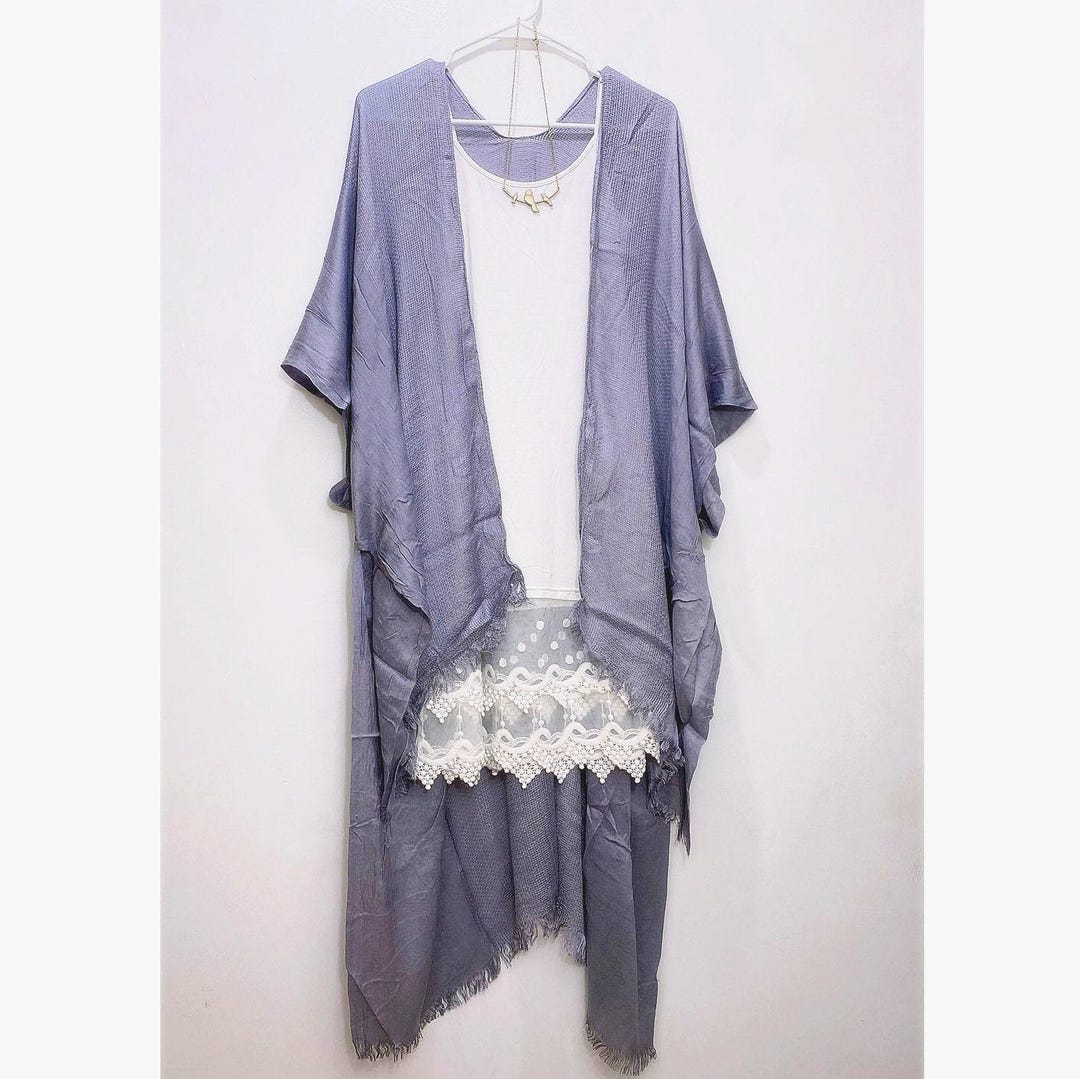 Silver Gray Womens Kimonos, Summer Spring Kimono Duster, Kimono ...