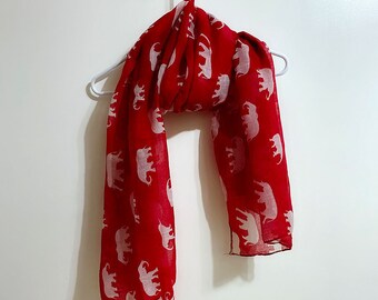 Red Elephant Scarf | Etsy