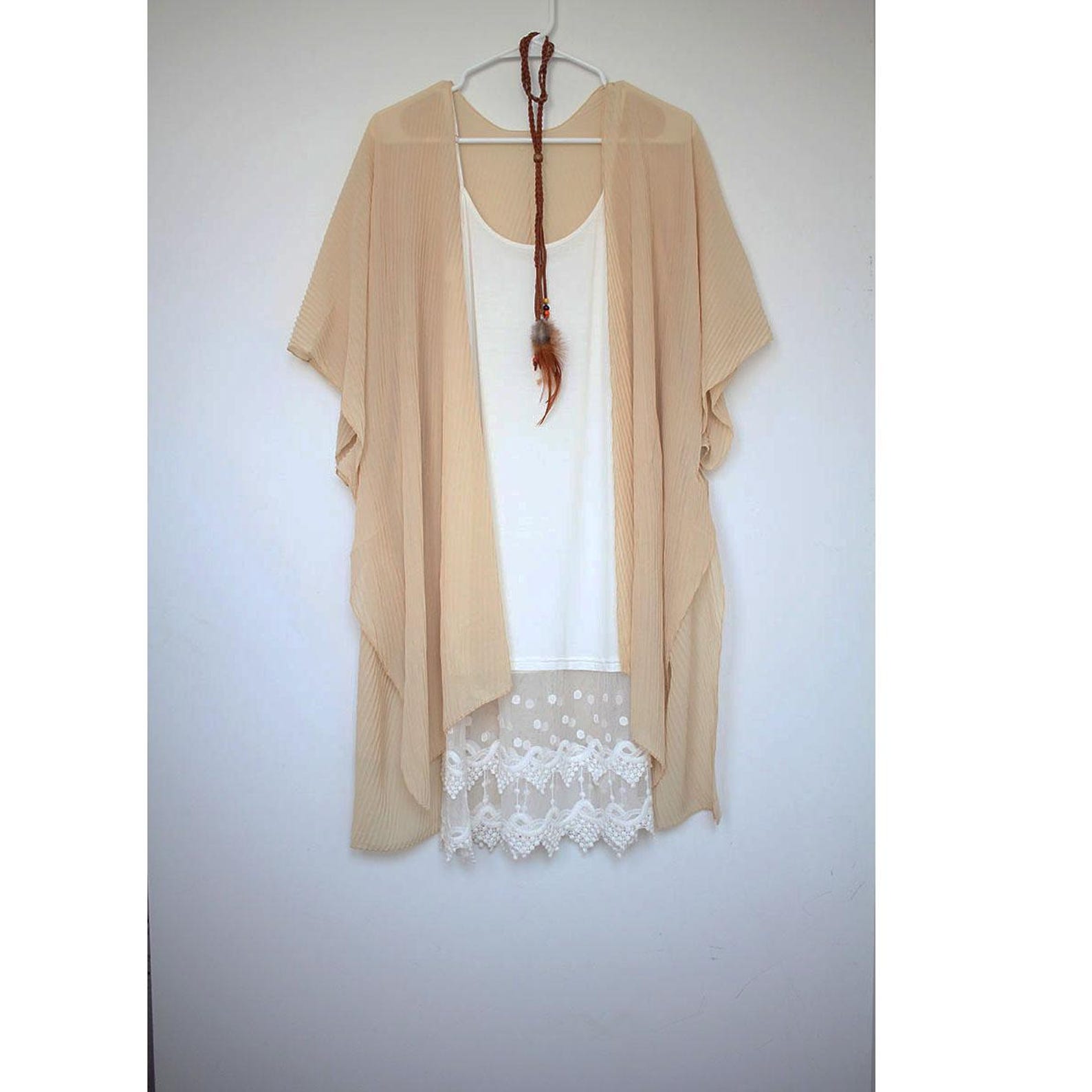 Womens Kimonos, Sage Green Solid Color Textured Kimono Duster, Kimonos ...