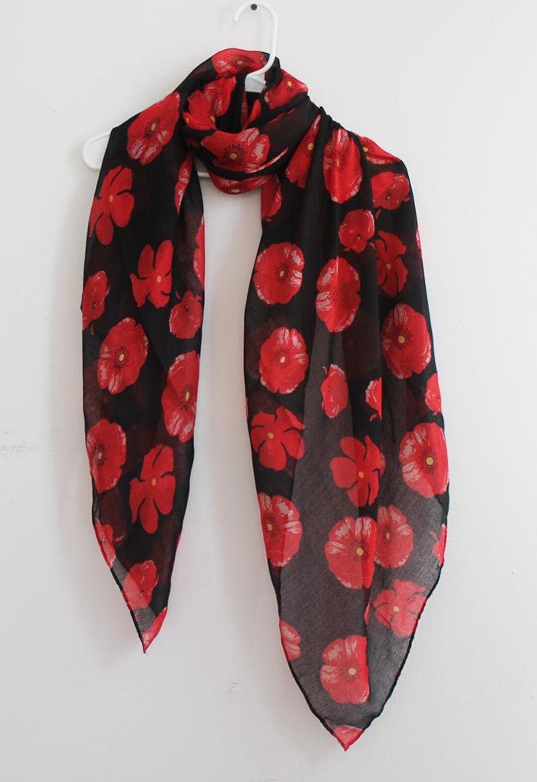 Poppy Flower Floral Scarf Gifts for Her Christmas Gift Bestselling Item ...