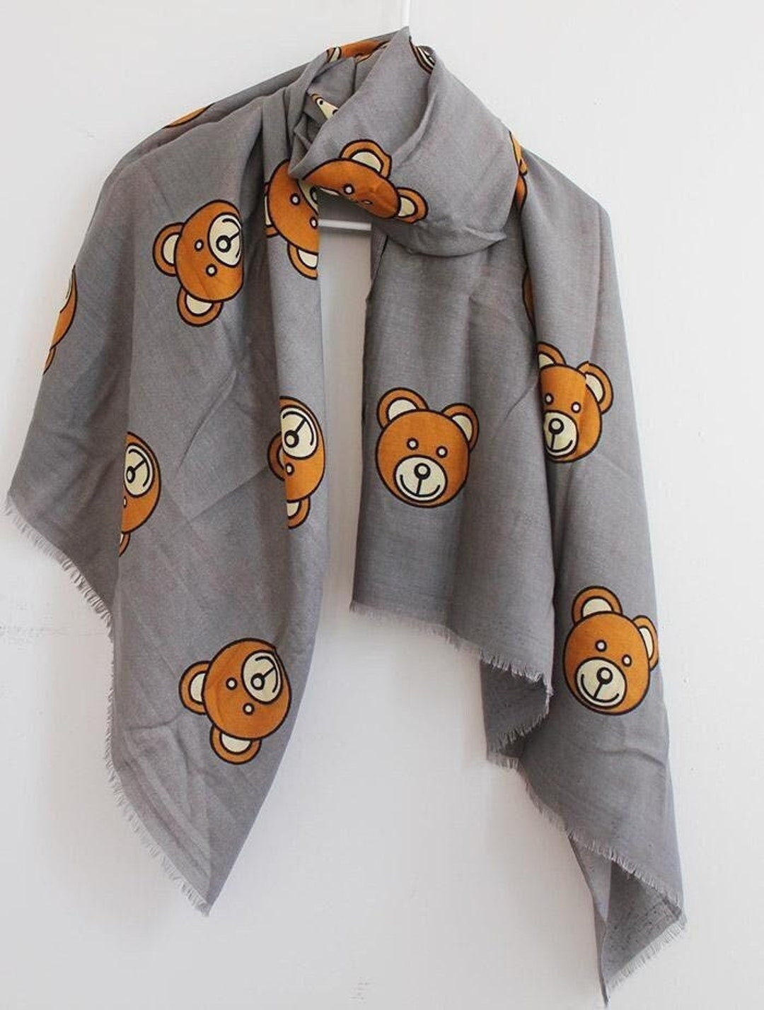 Bear Scarf Brown Bear Patterns Wild Animal Gifts for Her Christmas Gift ...