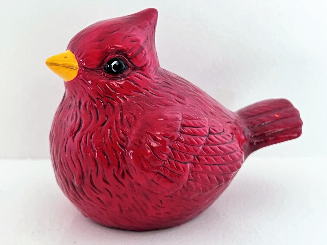 Cardinal Memorial Figurine, Red Ceramic Bird Sign From Heaven, Bisque ...