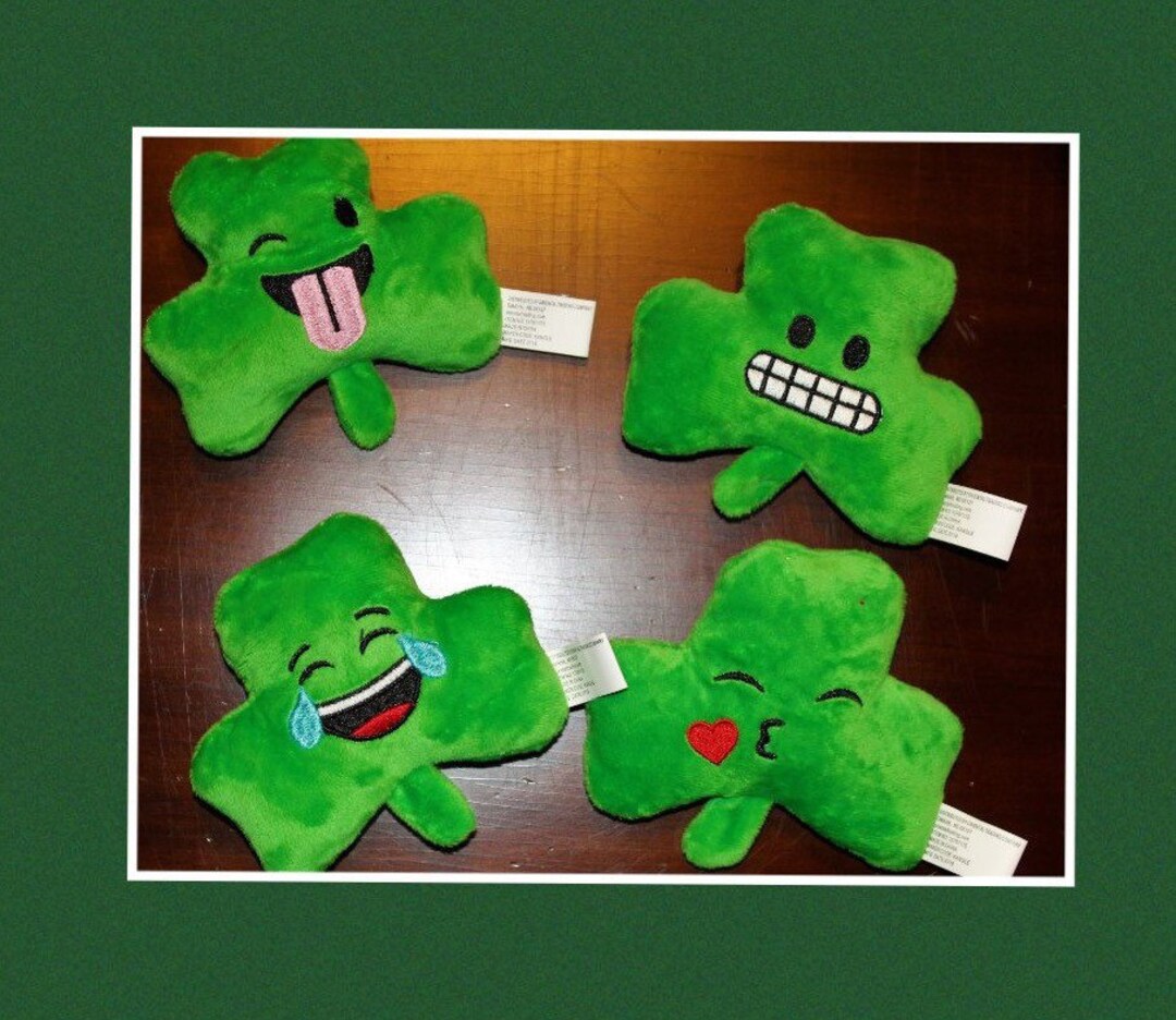 Shamrock Plush, Personalized Toy, St Patricks Day Clover, Emoji ...