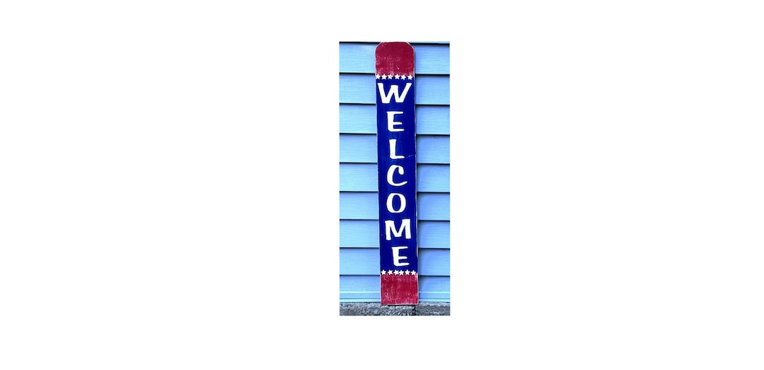 Patriotic Welcome USA Flag Front Porch Leaner - Etsy