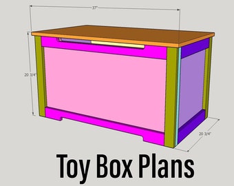 Toy Box Plans Wooden Toy Box Blanket Box DIY Craft Storage Digital ...