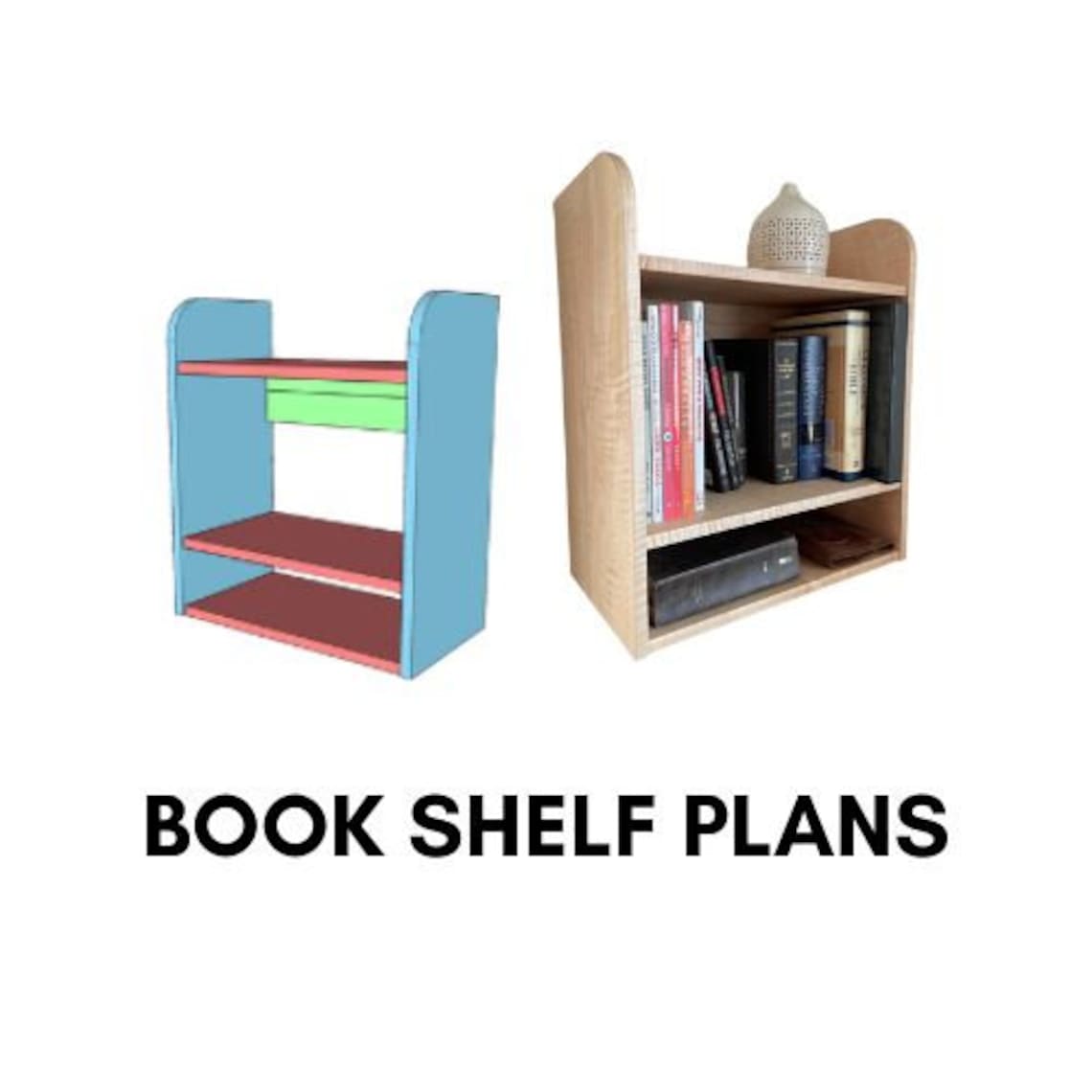 Small Bookshelf Build Plans - Etsy