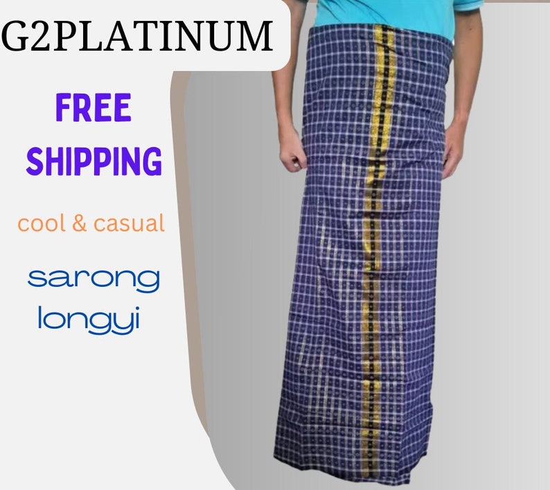 Sarongs for Men, Cotton Pareo, Black Gold and Grey, Handmade Cotton ...