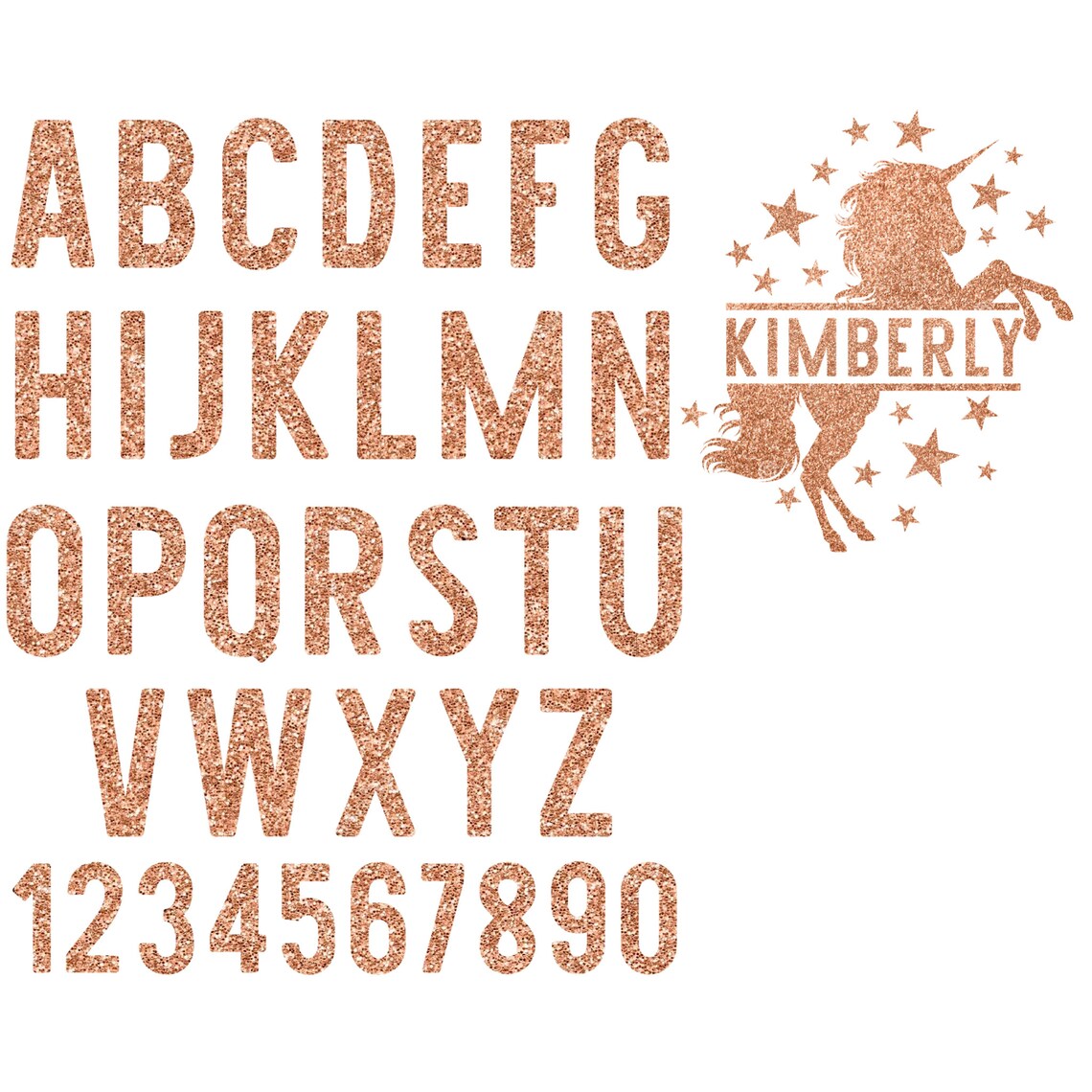 Unicorn Glitter Font Block Font Svg Font Svg Glitter Font | Etsy