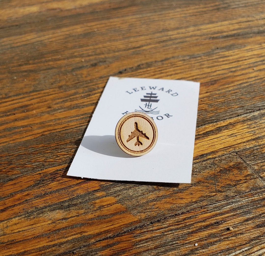 Airplane Tie Tack, Wooden Tie Tack, Lapel Pin, Wood Gift for Him, Gift ...
