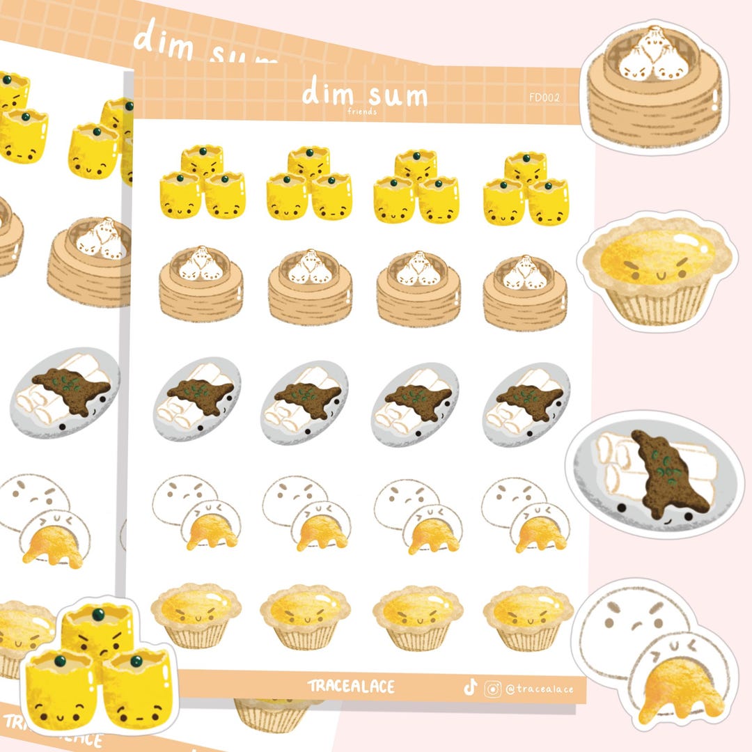 Sticker Sheet Dim Sum Sticker Sheet , Food Stickers, Cute Food Stickers ...