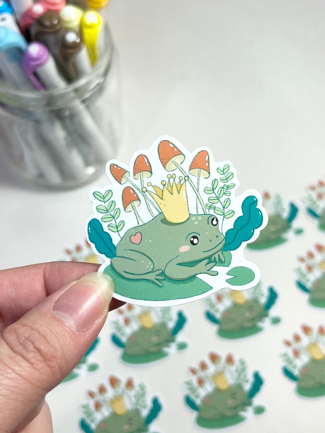King Frog Sticker, Cute Frog Sticker, Frog Stickers, Froggie Stickers ...