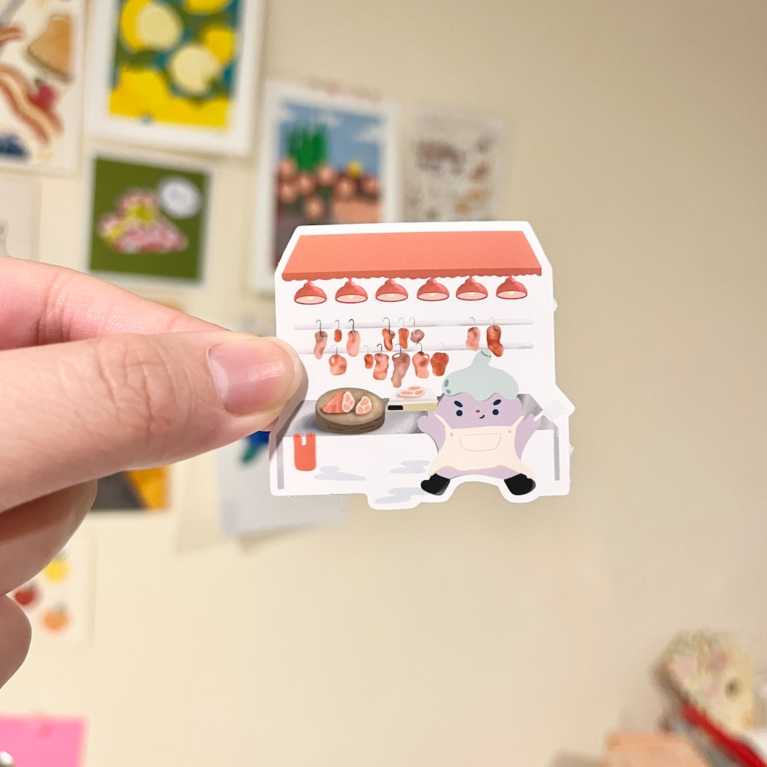 Cute Sticker Gaji Fish Market, Gaji Meat Market, Asian Stickers, Cute ...