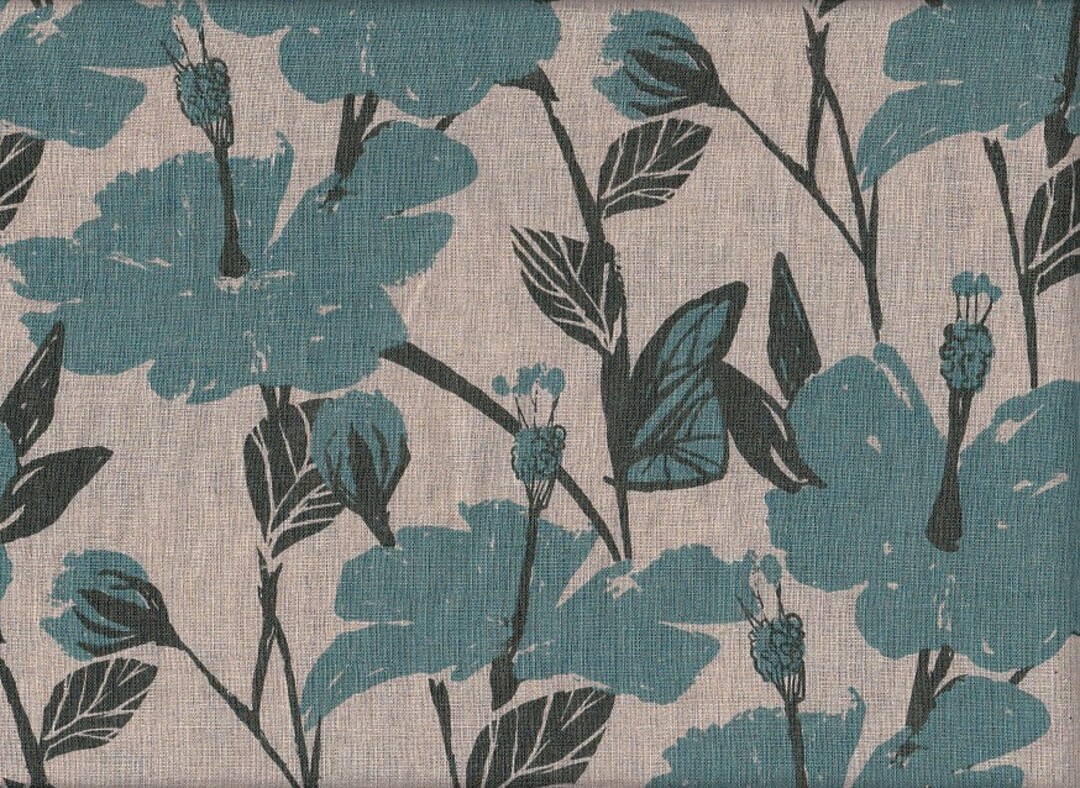 25.90 Eur/meter Japanese Linen Fabric 50 Cm X 110 Cm Hibiscus Light ...