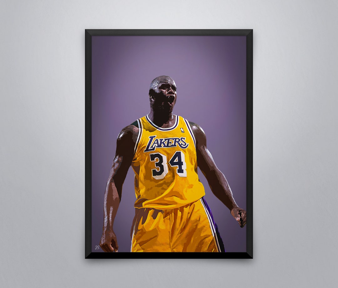 Lakers Posters Shaquille O'neal Poster NBA Poster Gift - Etsy